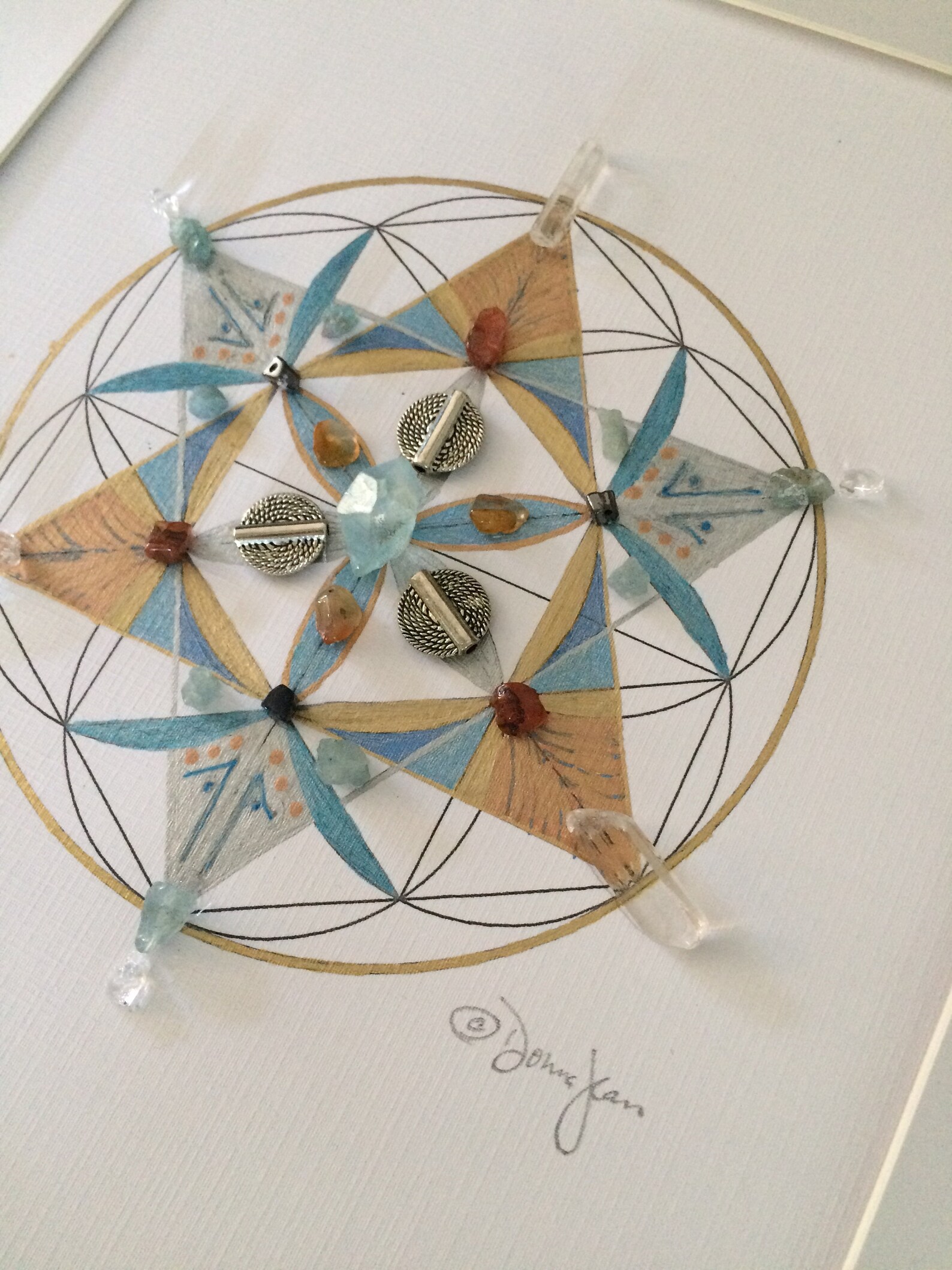 Light Code Transmission Sacred Geometry Crystal Grid Framed Art 11x14 ...