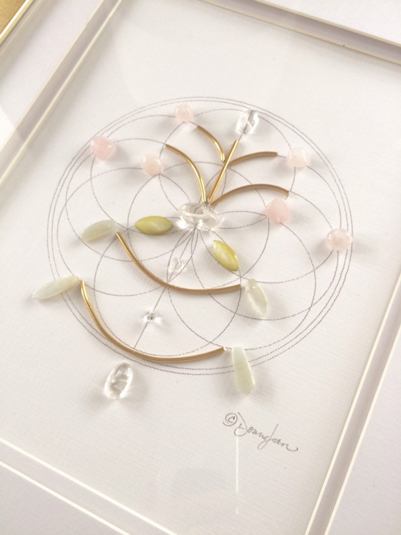 Joyful Blessings Lotus Wisdom Series Sacred Geometry Crystal Grid 11x14 ...