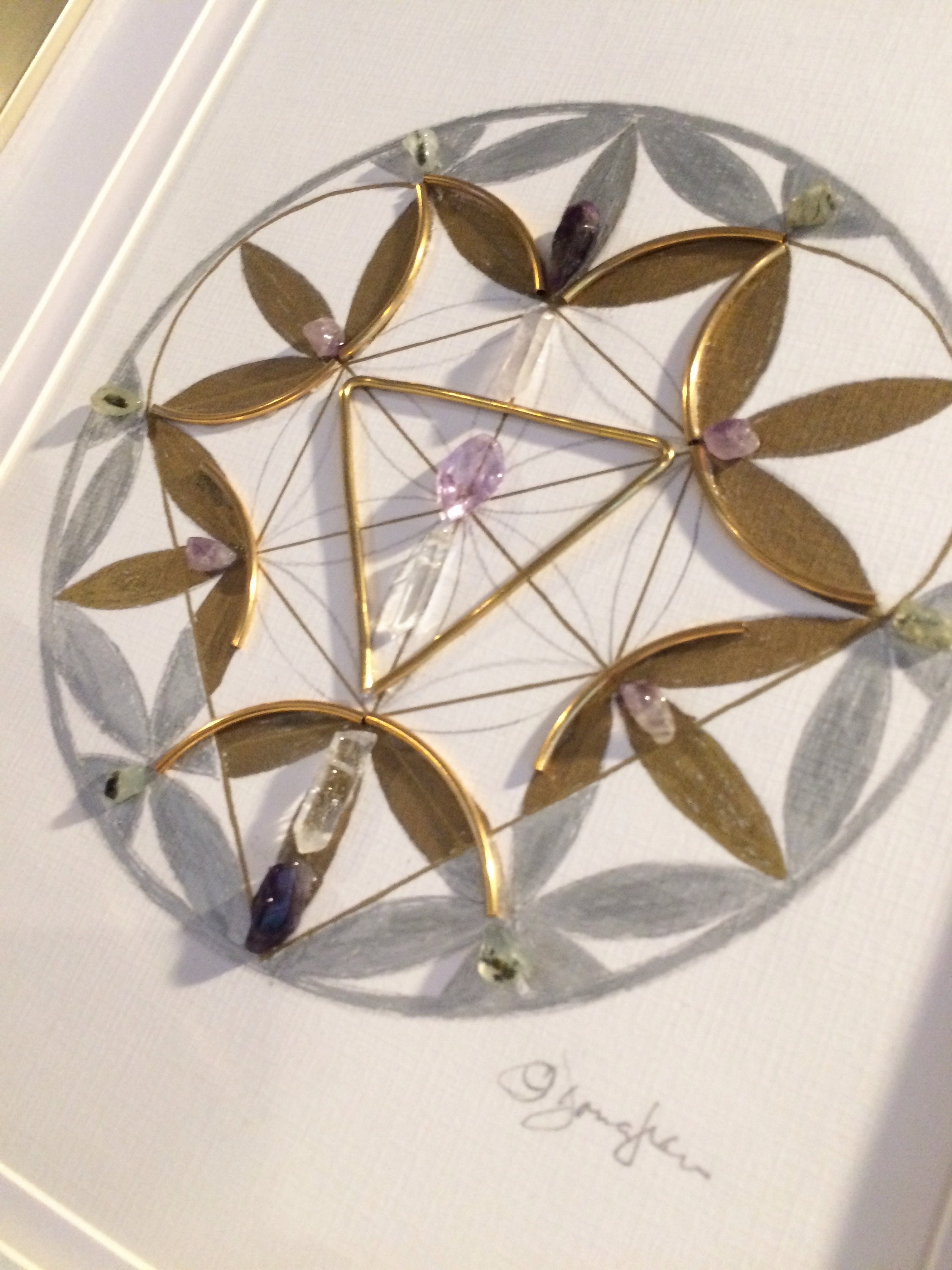 Angelic Embrace Sacred Geometry Crystal Grid Framed 11x14 - Etsy