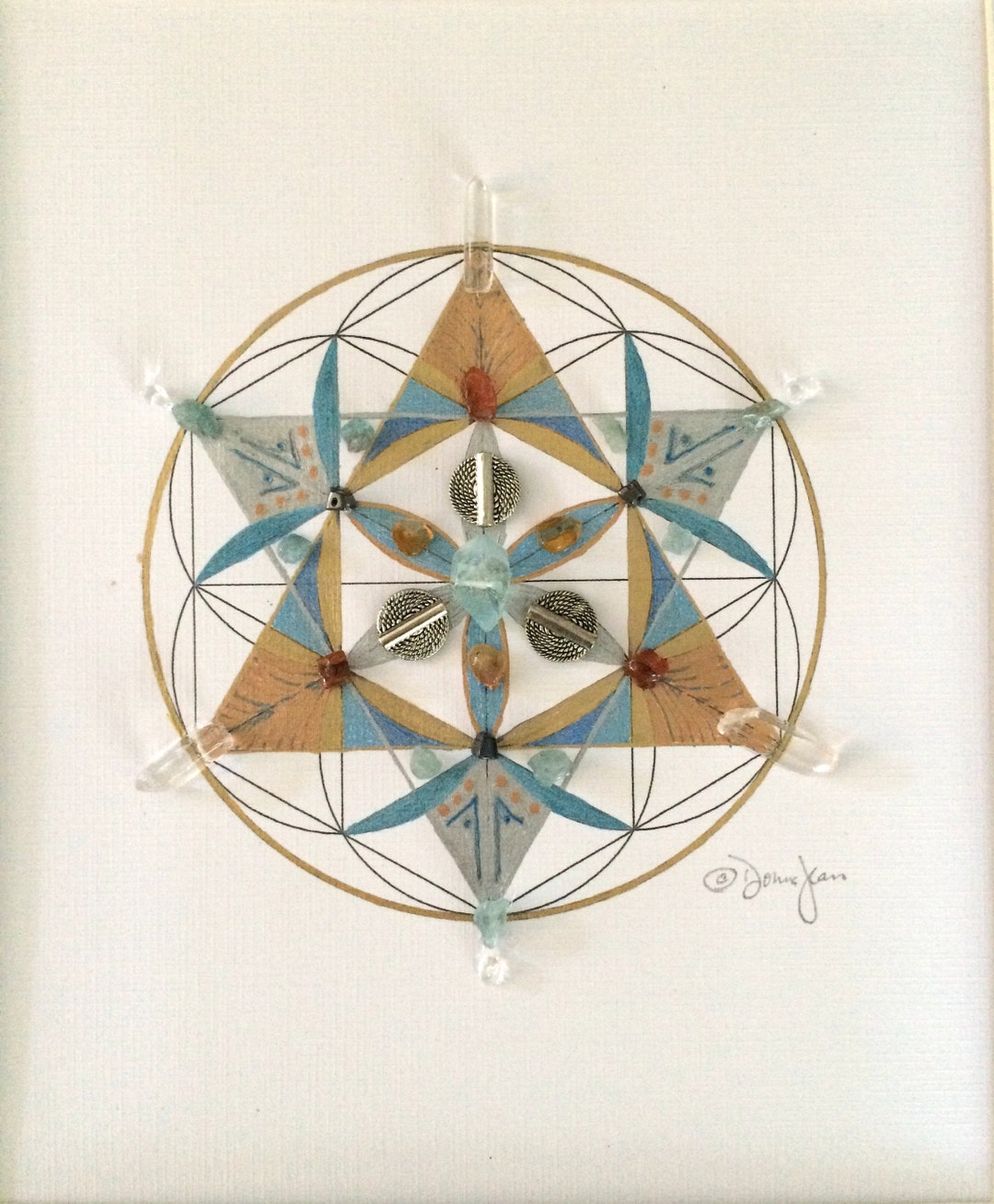Light Code Transmission Sacred Geometry Crystal Grid Framed Art 11x14 ...
