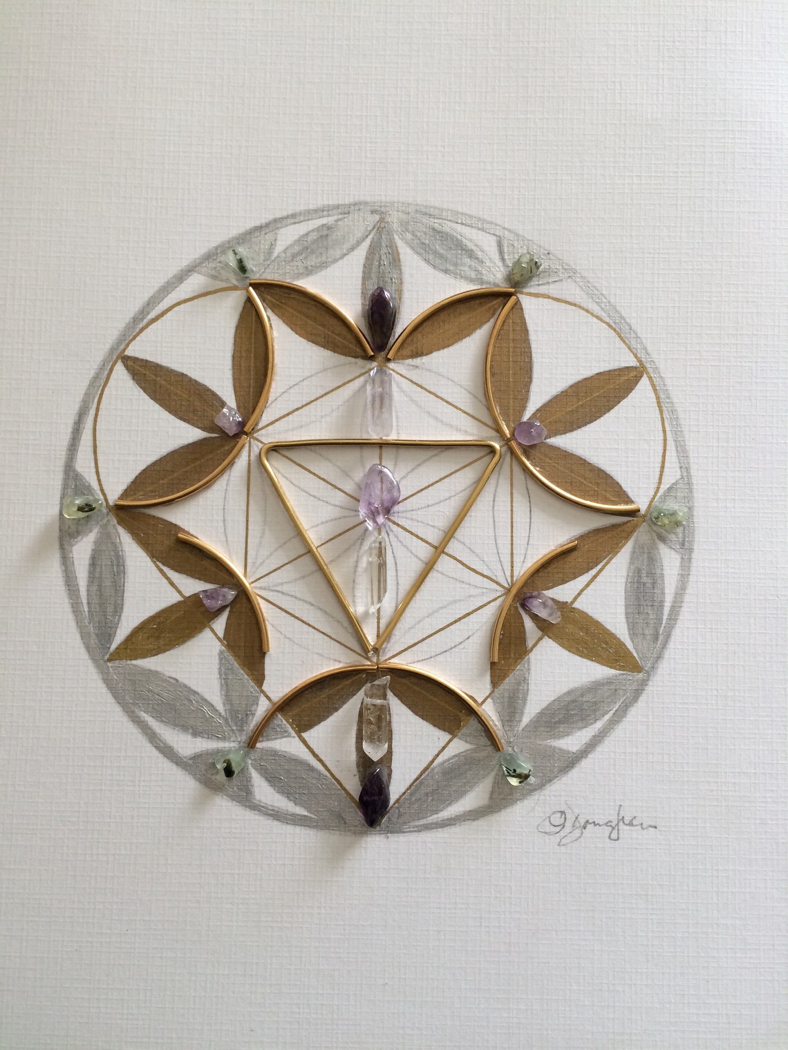 Angelic Embrace Sacred Geometry Crystal Grid Framed 11x14 - Etsy