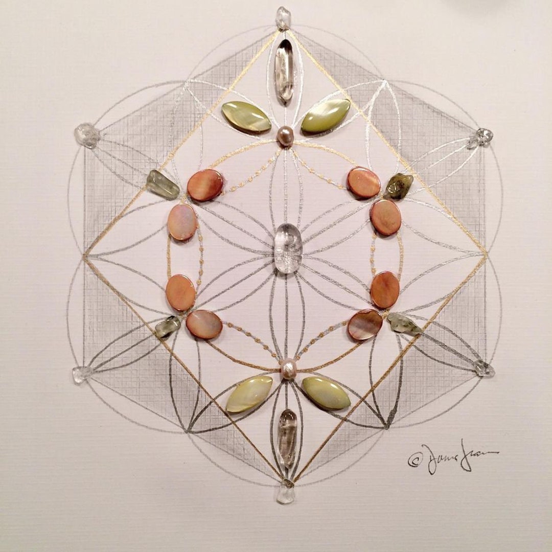 PEACH BLOSSOM LUCK Sacred Geometry Crystal Grid 11x14 - Etsy