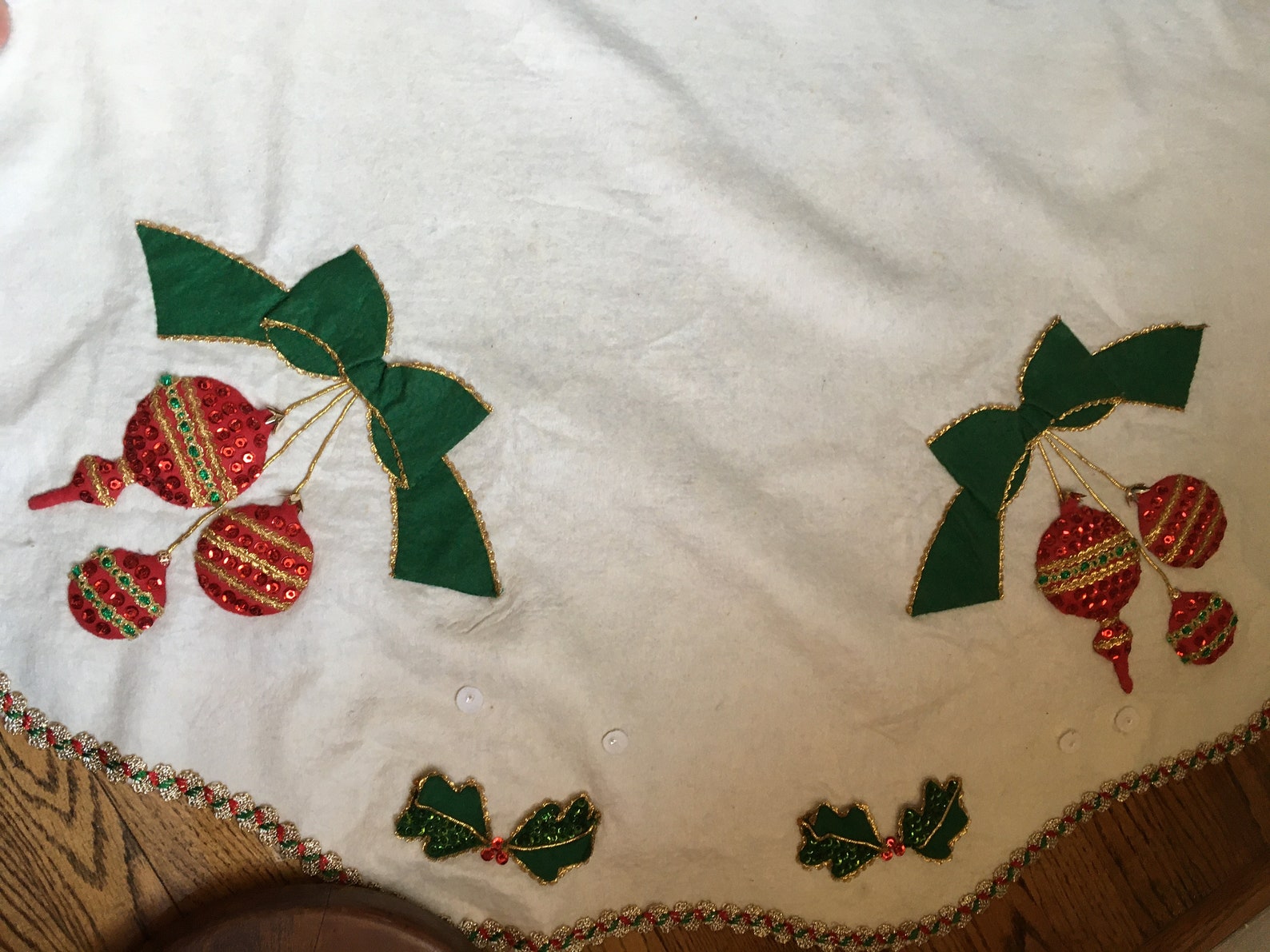 Vintage Tree Skirt Retro Tree Skirt Sequin Christmas - Etsy