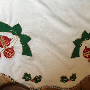 Vintage Tree Skirt Retro Tree Skirt Sequin Christmas - Etsy