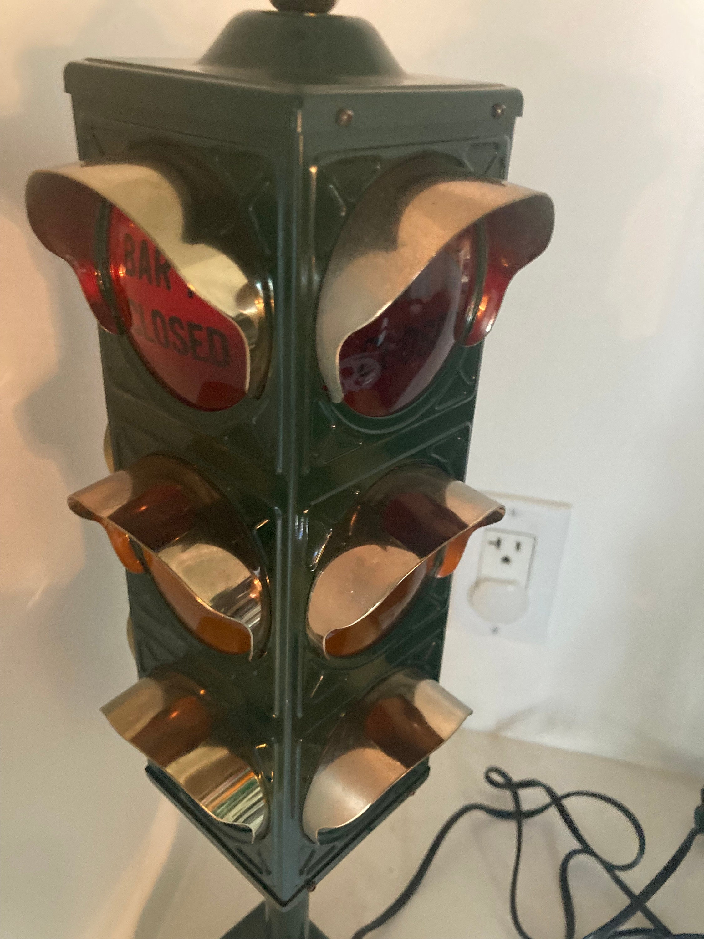 Vintage Bar Stoplight Lamp Traffic Light Lamp Bar Decor - Etsy