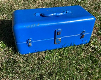 Vintage Green Metal Tool Box Tackle Box Free Shipping - Etsy