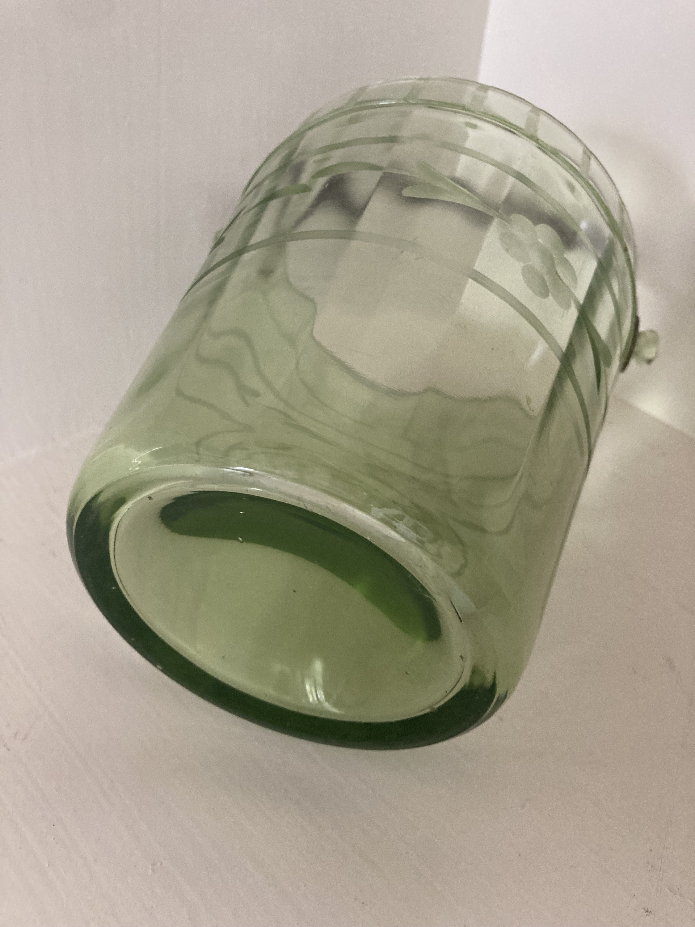 Vintage Uranium Glass Ice Bucket Green Depression Glass Bucket - Etsy