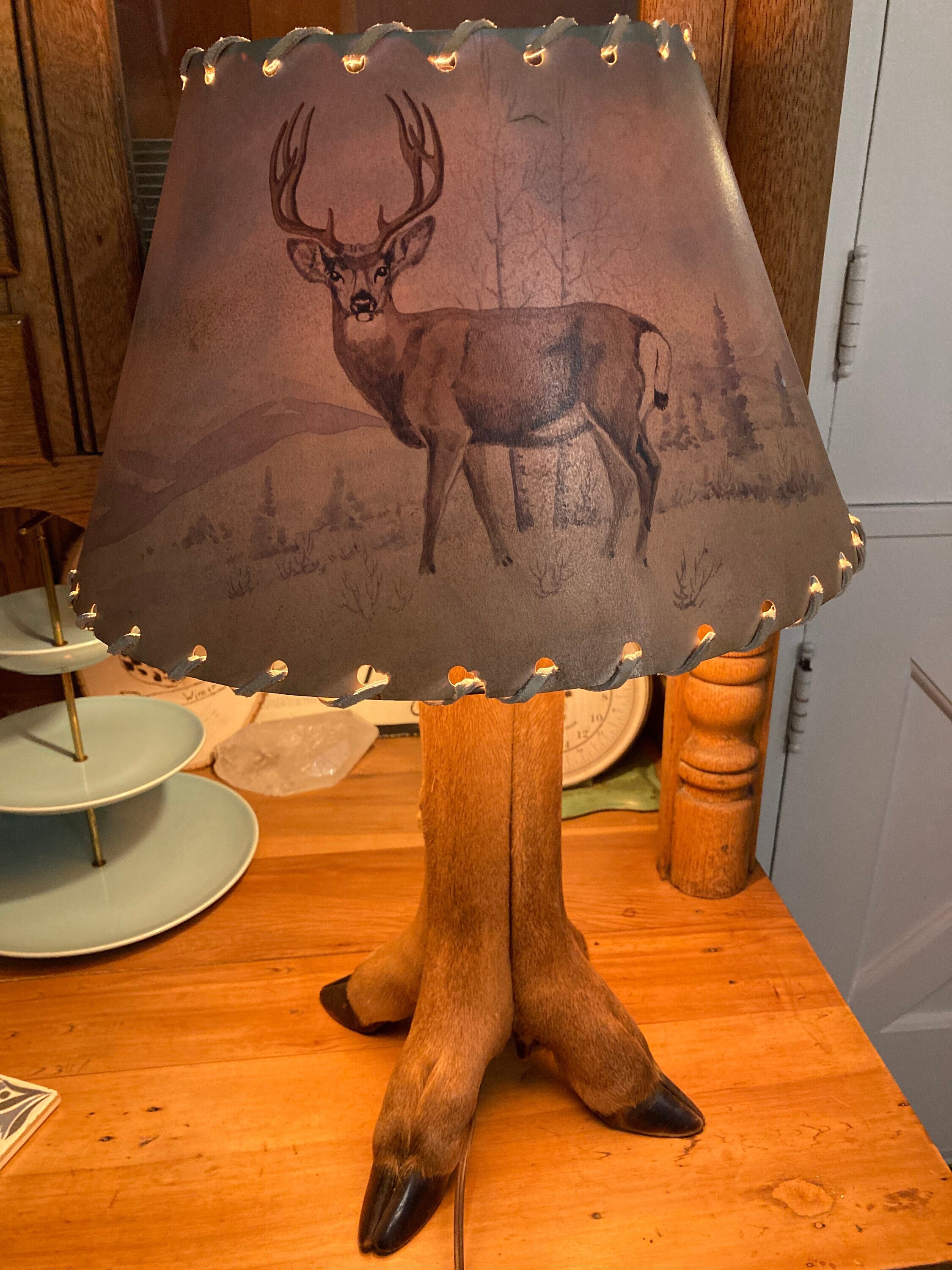 Vintage Deer Leg Lamp 1950-1960 Brass Hardware - Etsy