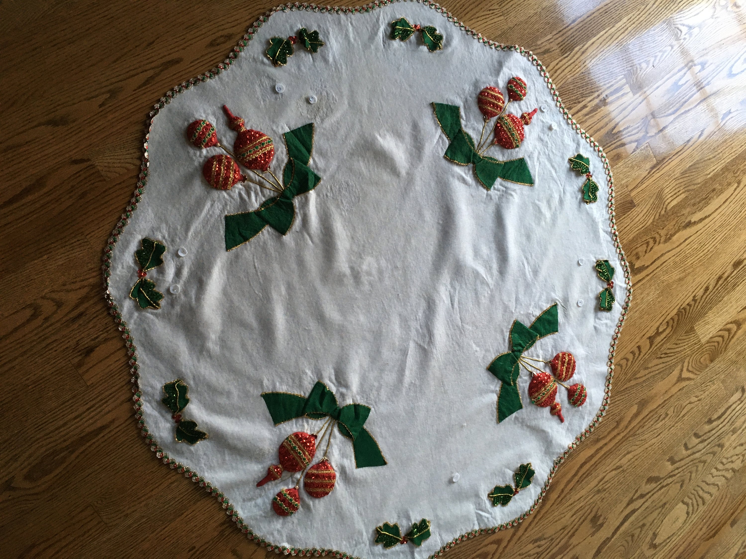 Vintage Tree Skirt Retro Tree Skirt Sequin Christmas | Etsy