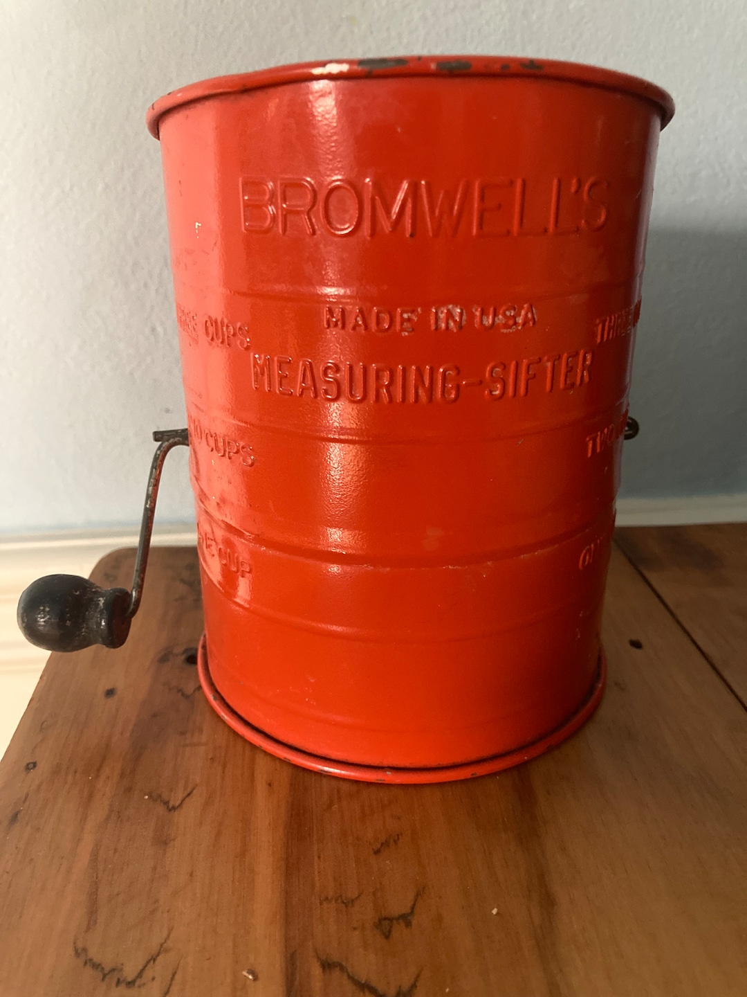 Vintage Bromwells Orange Flour Sifter - Etsy