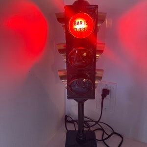 Vintage Bar Stoplight Lamp| Traffic Light Lamp| Bar Decor - Etsy