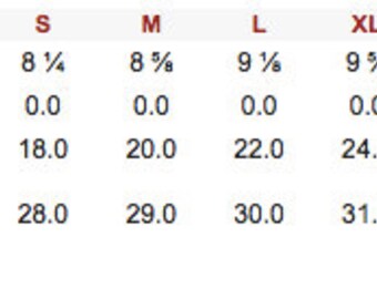 Unisex size chart | Etsy