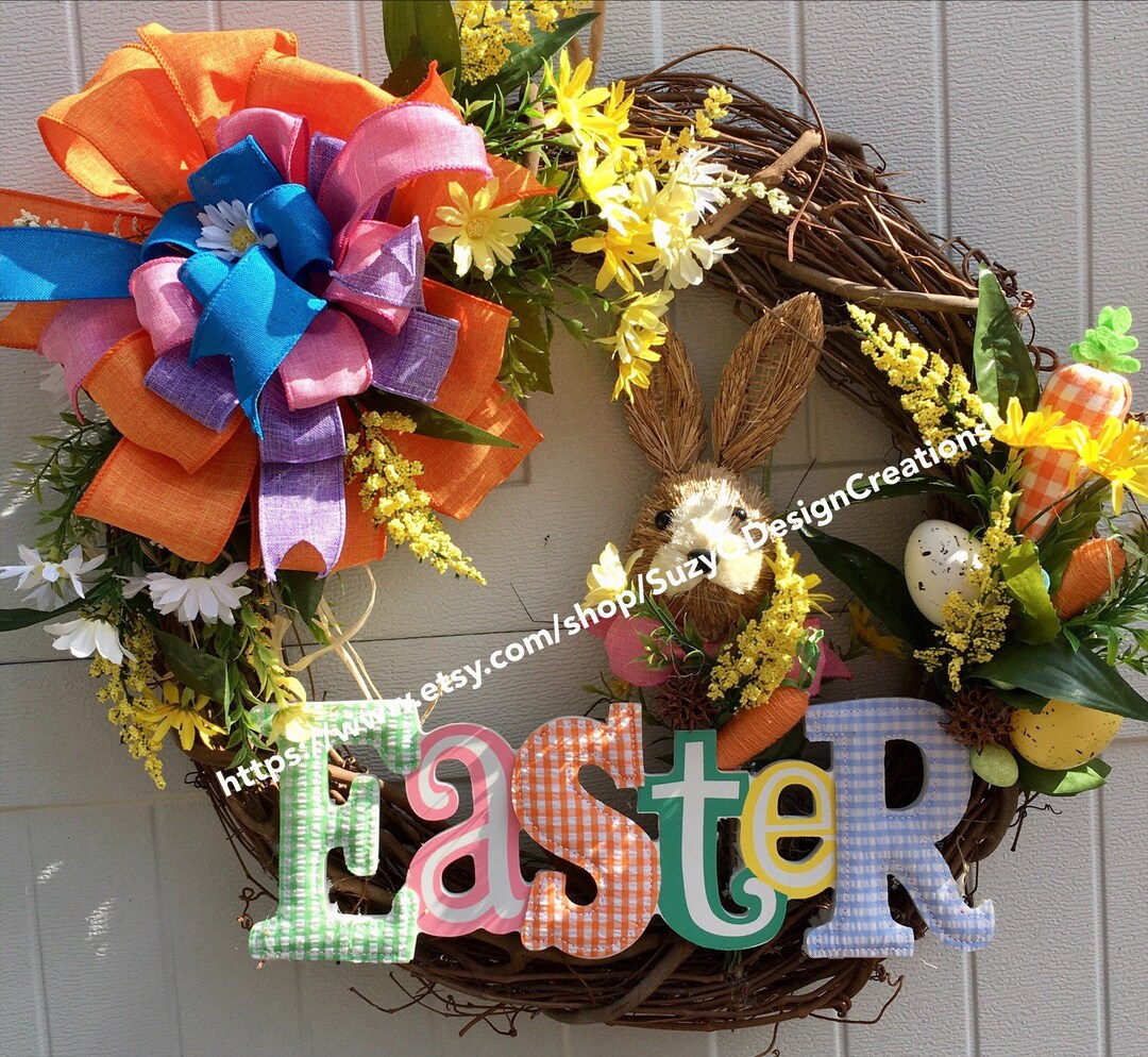 Easter Grapevine Wreath, Spring Wreath, Easter Sign Wreath - Etsy