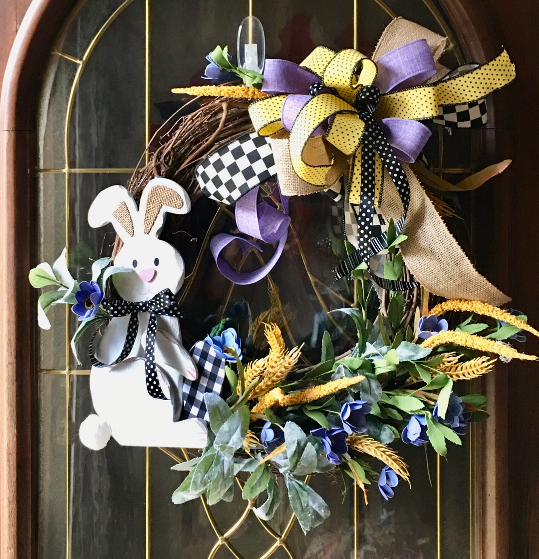 Easter Wreath, Easter Bunny Wreath, Easter Rabbit Wreath, Farmhouse ...