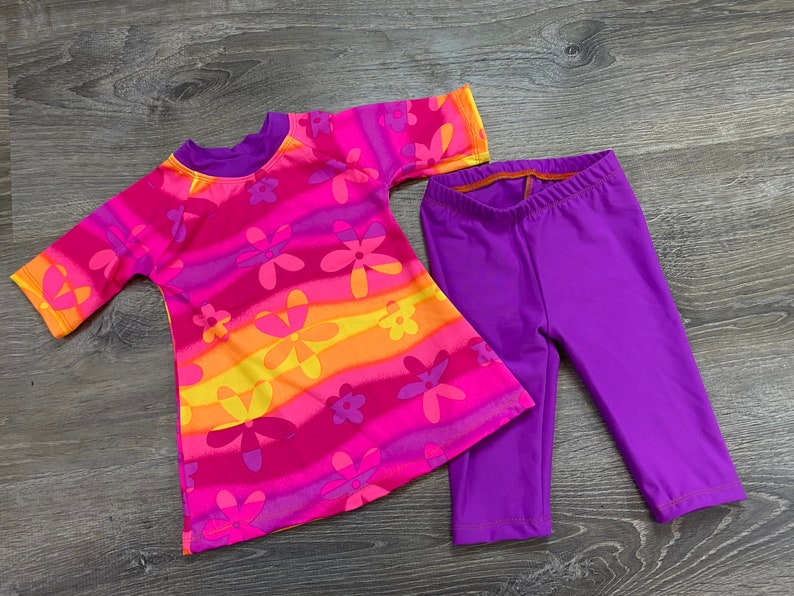 18 Month Girls Modest Swimwear/ Swim Dress and Capri Legging Swimwear ...