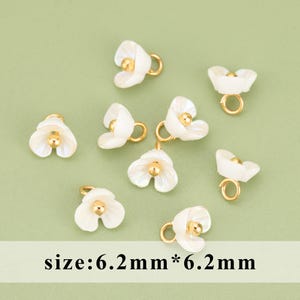 GUFEATHER Mf52,50pcs Handmade Flower Shape Charms,18k Gold Plated Brass ...