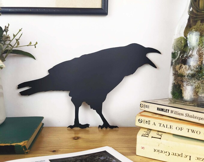Crow Metal Wall Art, Raven Metal Sign, Raven Miniature, Crow Art, Raven ...
