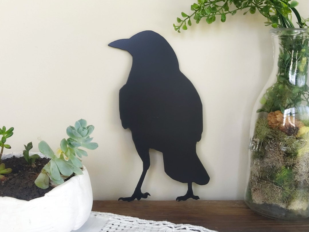 Crow Metal Wall Art, Raven Metal Sign, Raven Miniature, Crow Art, Raven ...