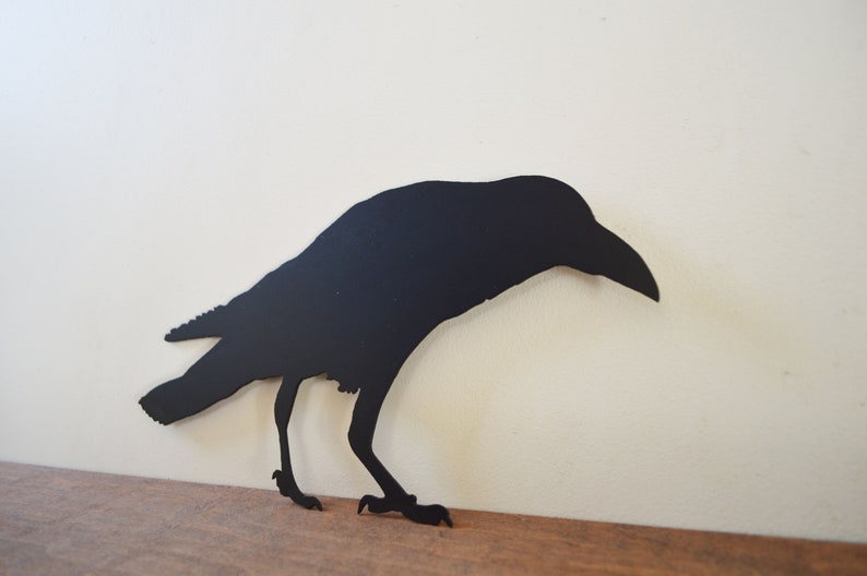 Crow Metal Art Raven Metal Wall Art Crow Raven Miniature - Etsy