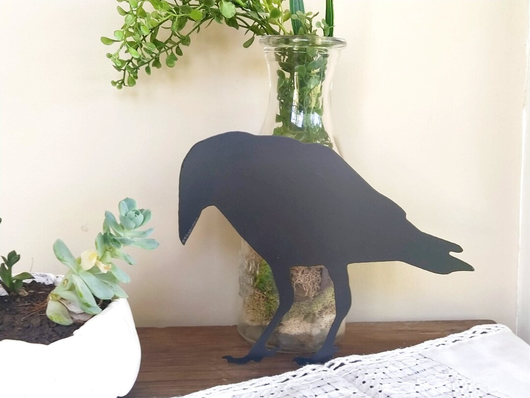 Crow Metal Wall Art, Raven Metal Sign, Raven Miniature, Crow Art, Raven ...