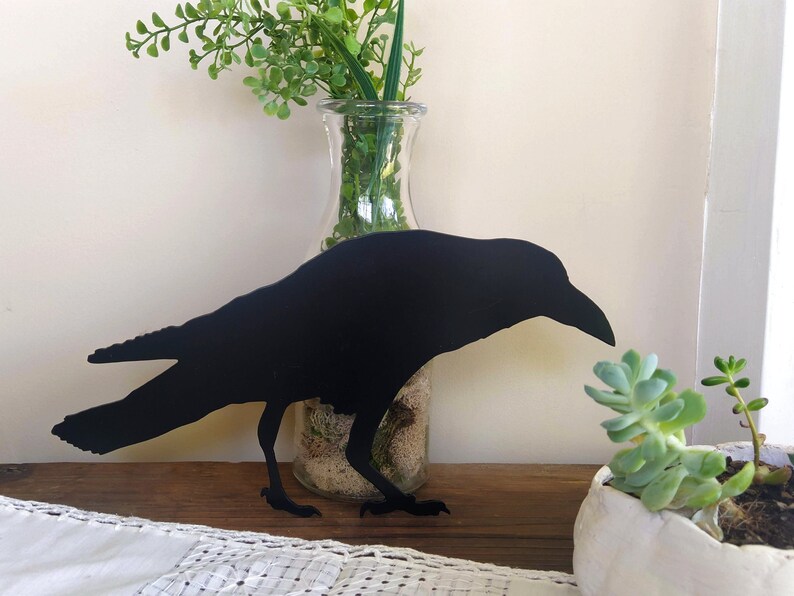 Crow Metal Wall Art Raven Metal Sign Raven Miniature Crow - Etsy