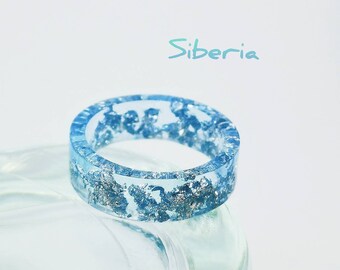Blue Resin Ring | Etsy