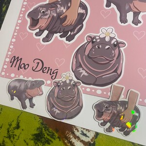 Moo Deng Print & Stickers - Etsy