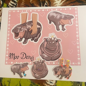 Moo Deng Stickers - Etsy