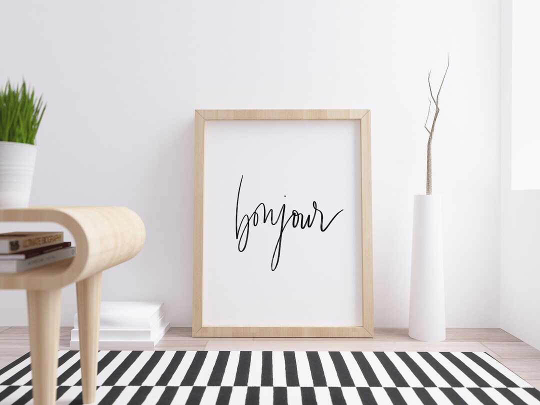 Bonjour Wall Art | DIGITAL DOWNLOAD Print, Quotes Print, Poster Print ...