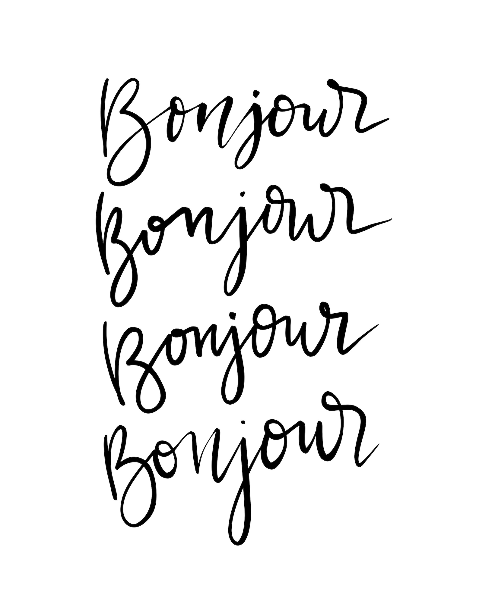 Bonjour Print French Home Decor Bonjour Poster Wall Art | Etsy