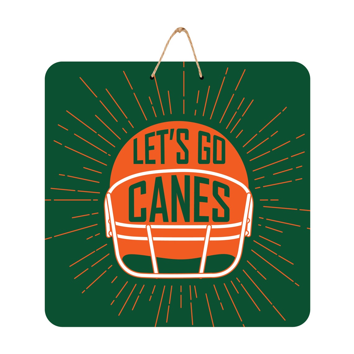 Let's Go Canes Football Door Hanger | Etsy