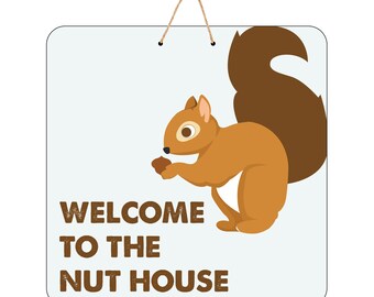 Welcome Nut House Door Sign - Etsy