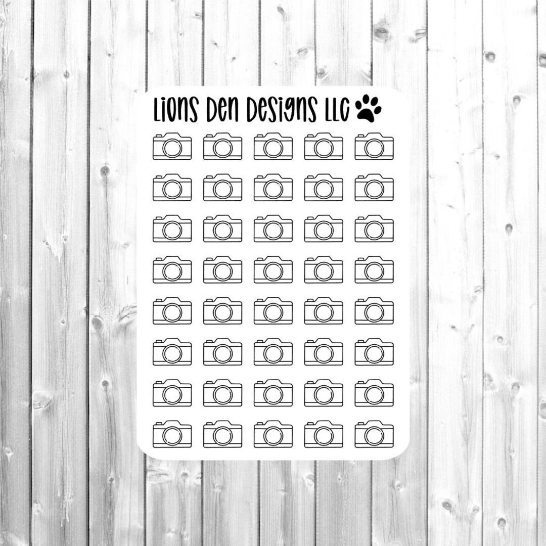 Camera Planner Stickers Line Art Stickers Clear Matte Stickers - Etsy