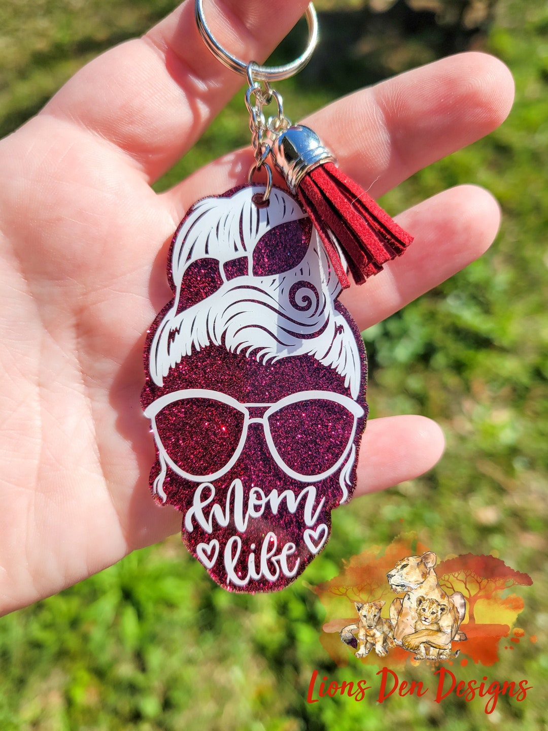 Mom Life Keychain Mom Keychain Messy Bun Mother's - Etsy