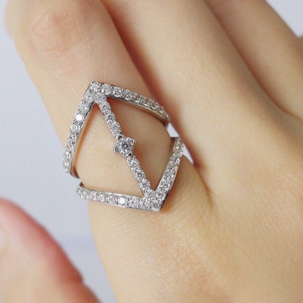 Double Arrow Ring - Etsy