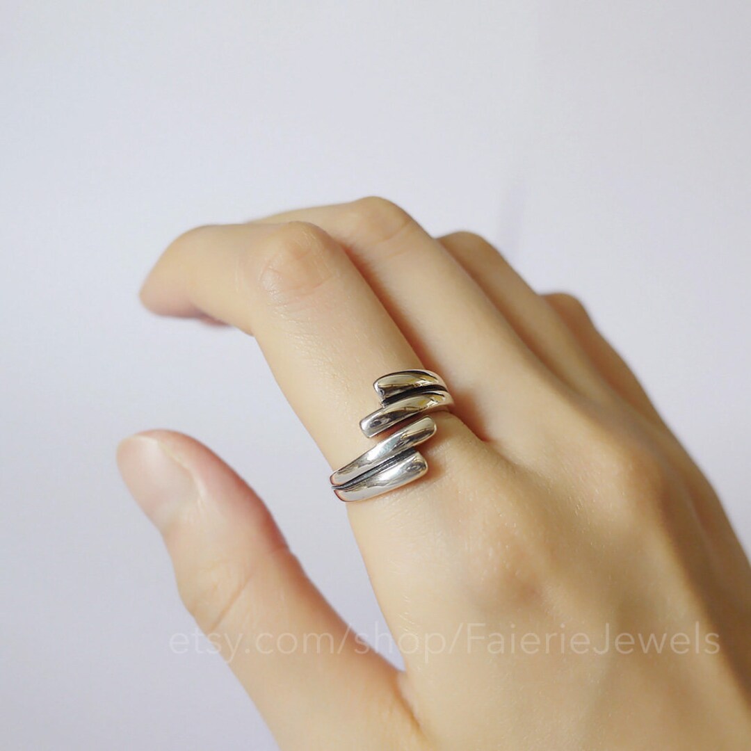 Sterling Silver Double Layered Finger Wrap Ring Open End - Etsy