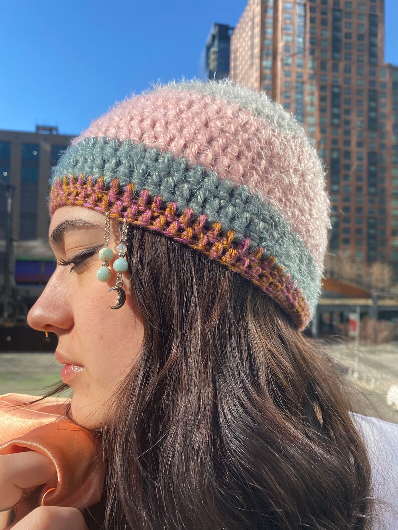 Handmade Crochet Hat With Bead Detailing - Etsy