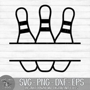 Bowling Split Monogram Instant Digital Download Svg, Png, Dxf, and Eps ...