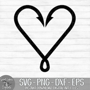 Fishing Hook Heart - Instant Digital Download - Svg, Png, Dxf, and Eps Files Included! - Etsy