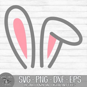 Bunny Ears Instant Digital Download Svg, Png, Dxf, and Eps Files ...