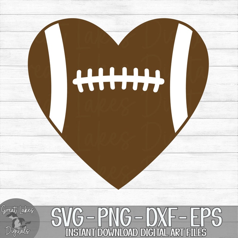 Football Heart Svg - Etsy
