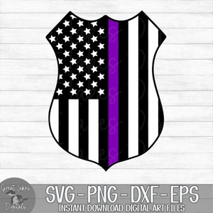 Security Enforcement Badge - American Flag, Thin Purple Line - Instant ...
