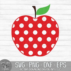 Polka Dot Apple - Back to School, Apple Cut File - Instant Digital ...