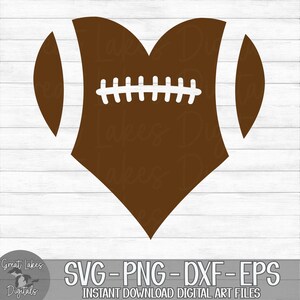 Football Heart - Instant Digital Download - Svg, Png, Dxf, and Eps ...