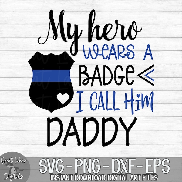 My Hero Wears a Badge - Etsy