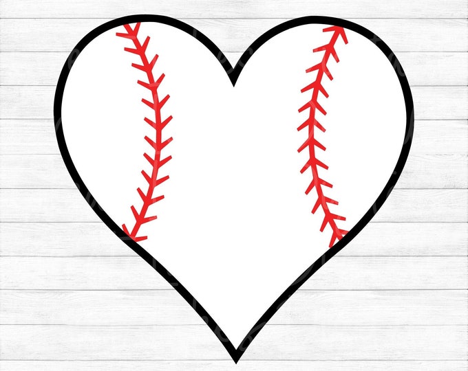 Baseball Heart - Instant Digital Download - Svg, Png, Dxf, and Eps ...