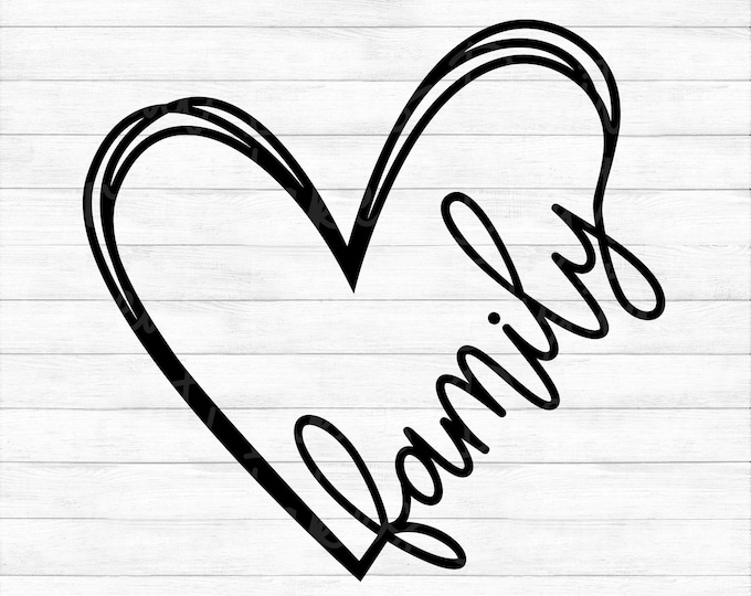 Family Heart - Instant Digital Download - Svg, Png, Dxf, and Eps Files ...