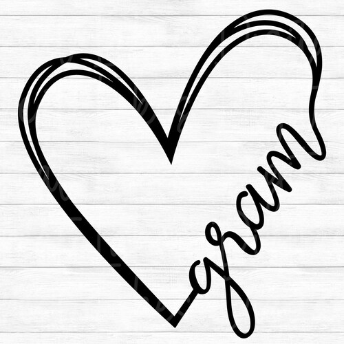 Gram Heart Instant Digital Download Svg Png Dxf and Eps - Etsy