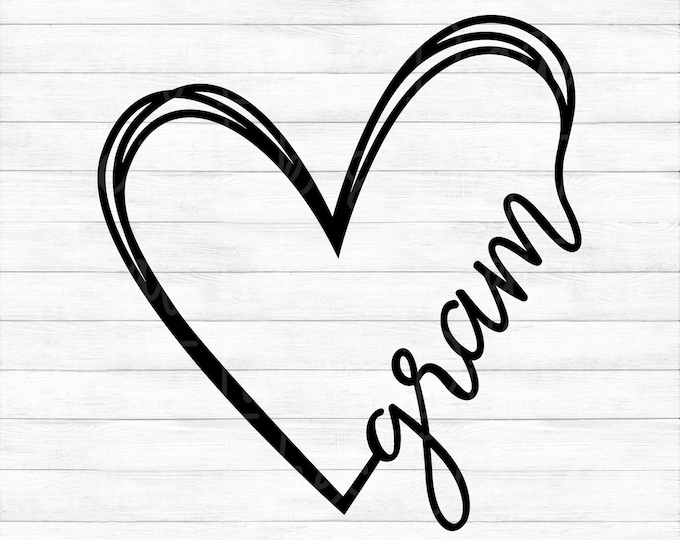 Gram Heart - Instant Digital Download - Svg, Png, Dxf, and Eps Files ...