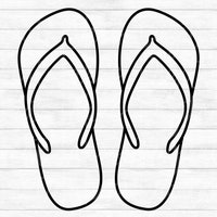 Flip Flop Clipart | Sandal Outline | Summer SVG | Beach SVG ...